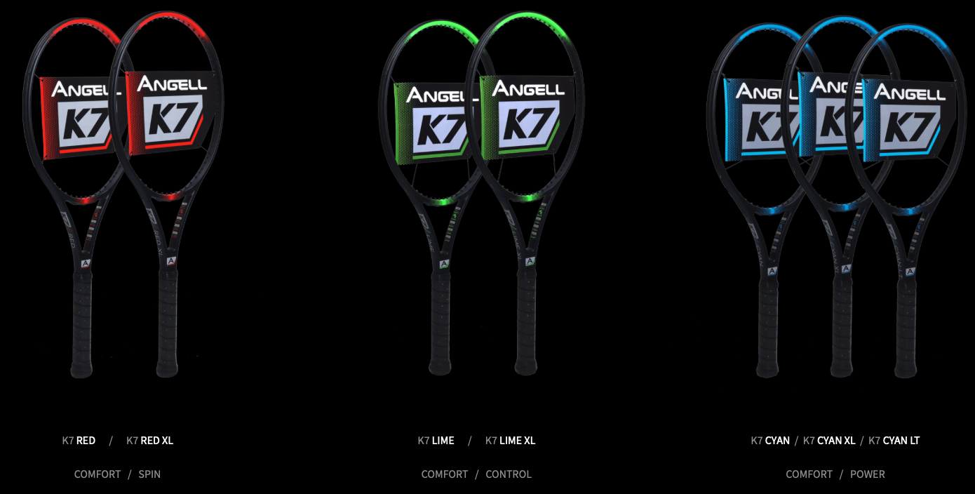 Angell K7 Racquets 2021 - Tennisnerd.net - New Angell K7 Cyan