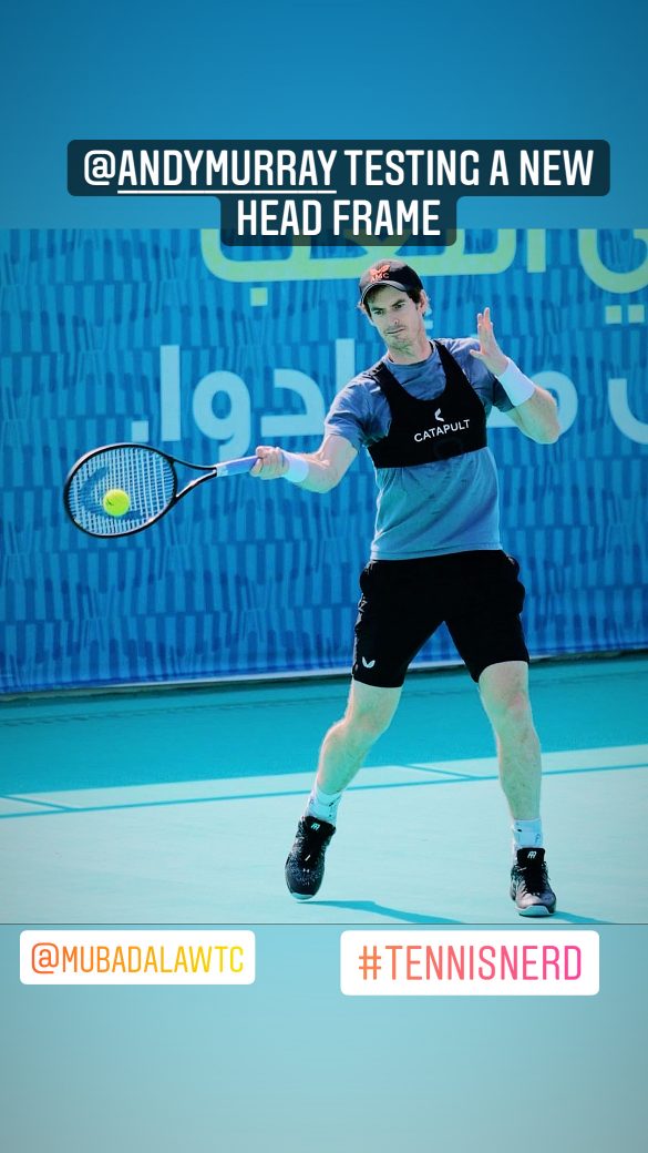 Andy Murray testing a new racquet again - Tennisnerd.net